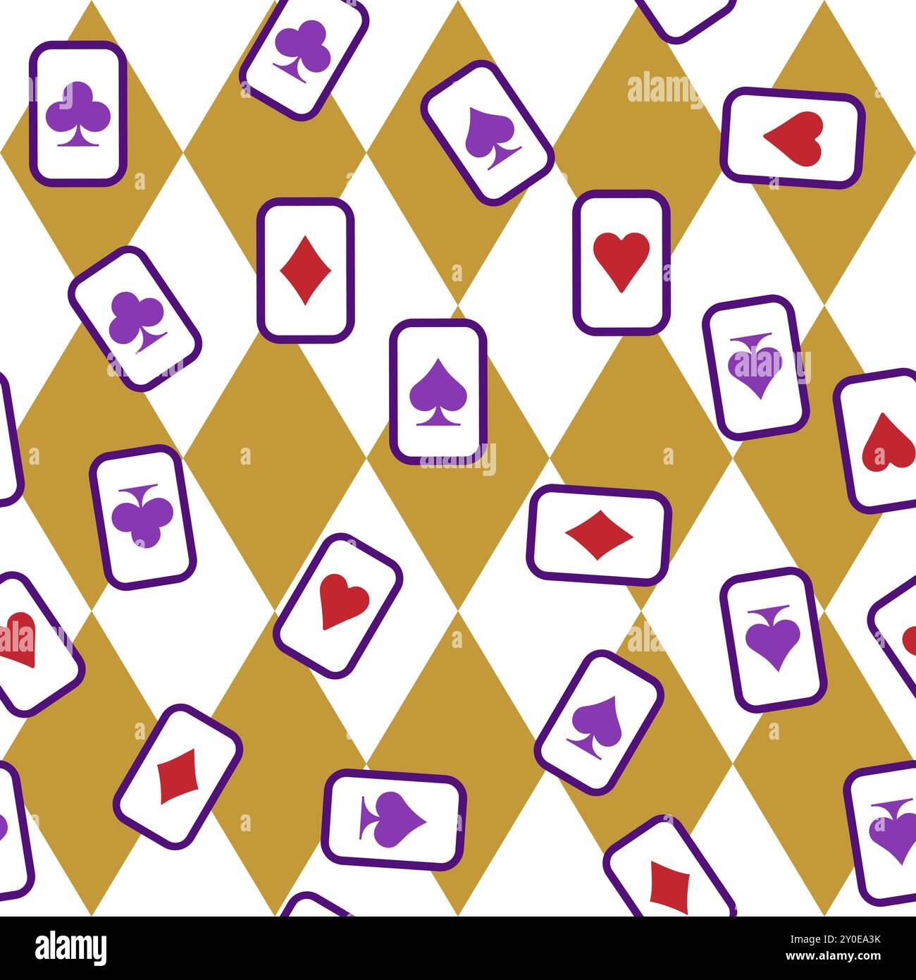 Alice in Wonderland seamless pattern. Cards are flying Stock Vector ...