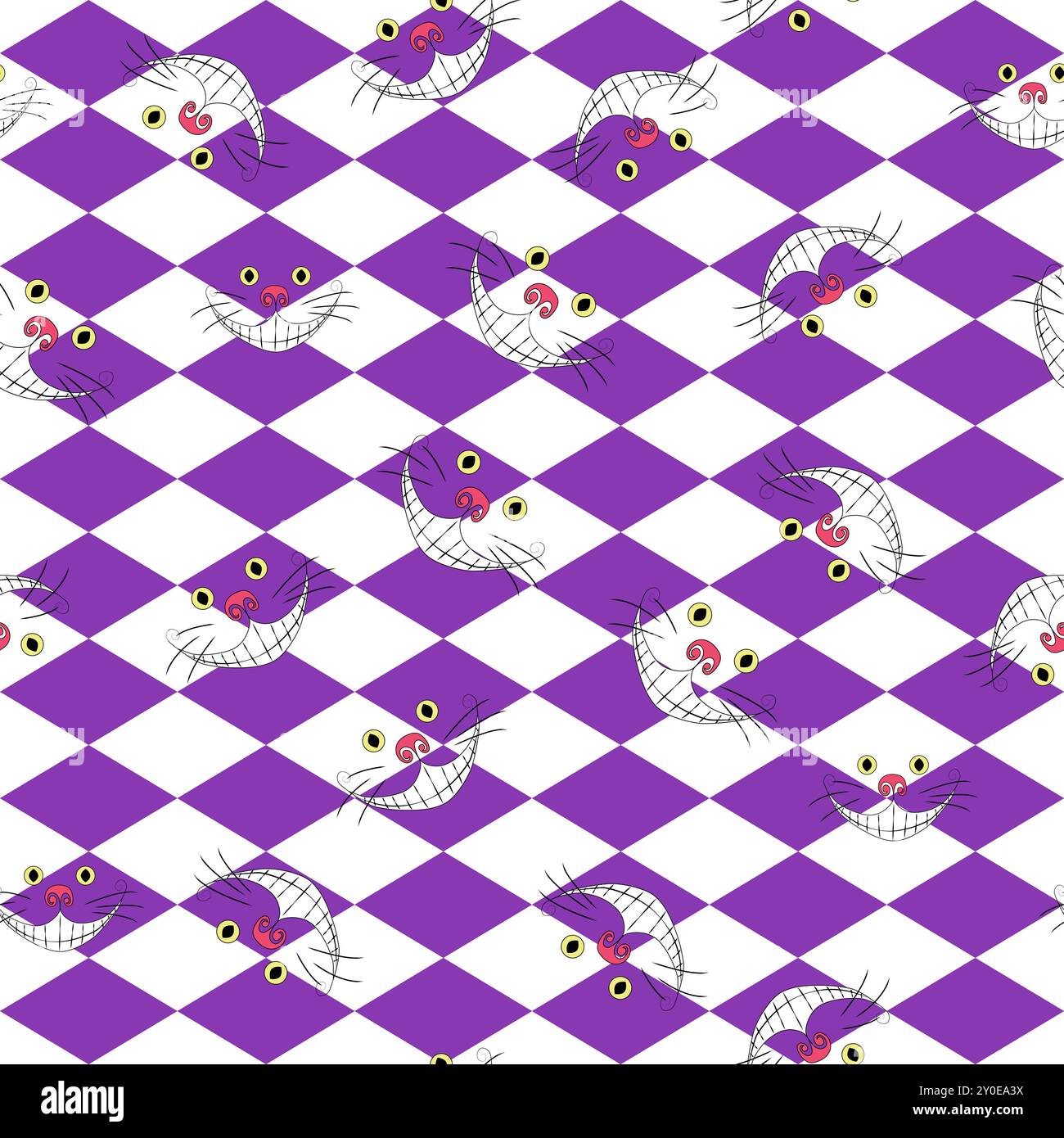 Alice in Wonderland seamless pattern keyhole Stock Vector Image & Art ...