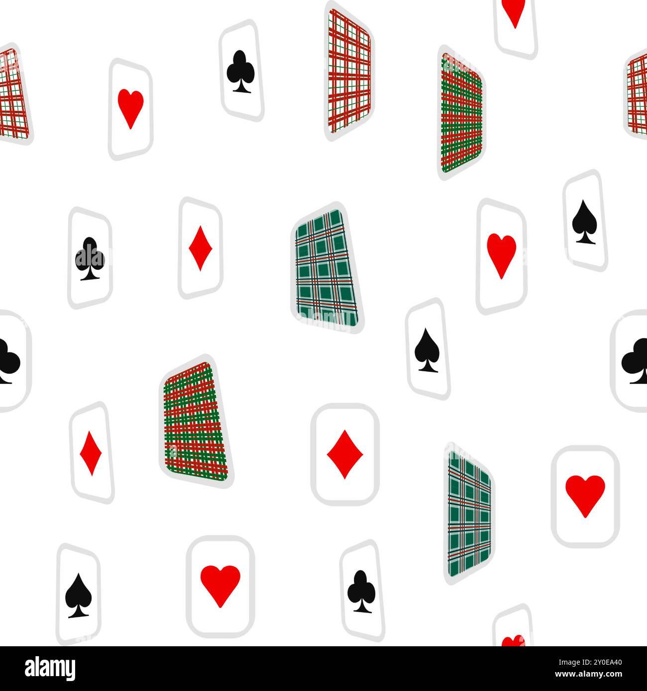 Red, black, golden suits of playing cards seamless pattern. Spades ...