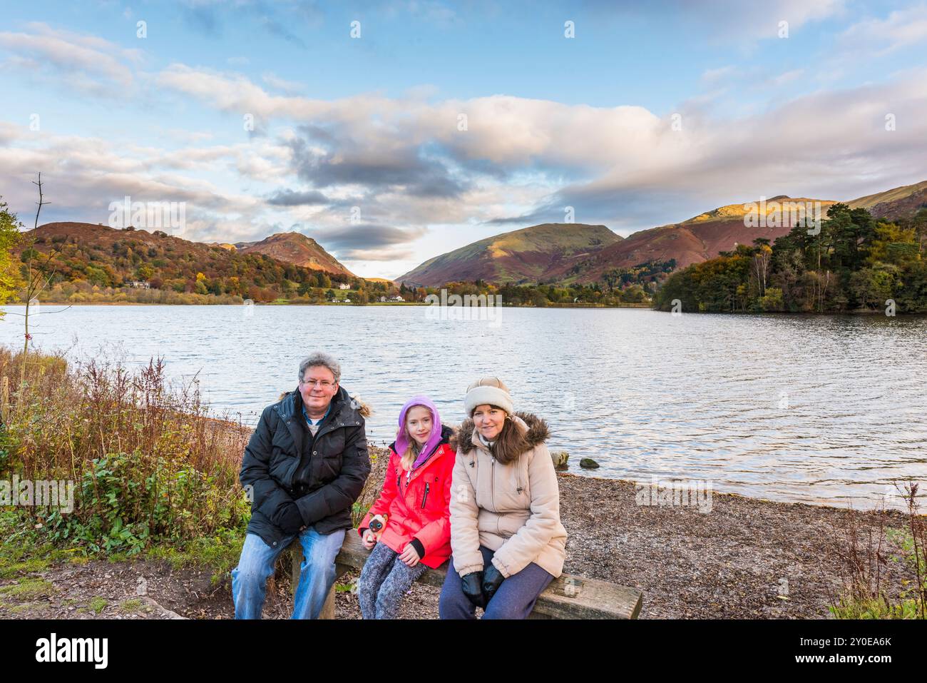 family on walk in Autumn, Grasmere,Lake District,Cumbria,England,UK ...