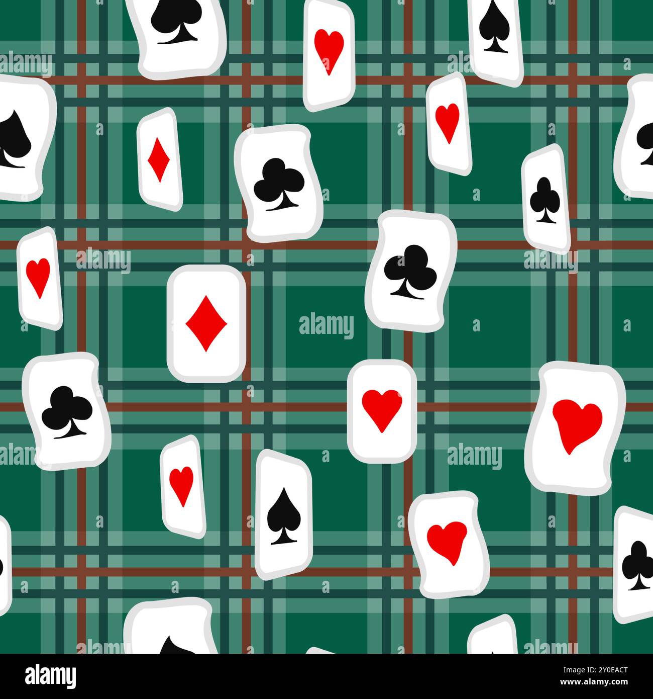 Red, black, golden suits of playing cards seamless pattern. Spades ...