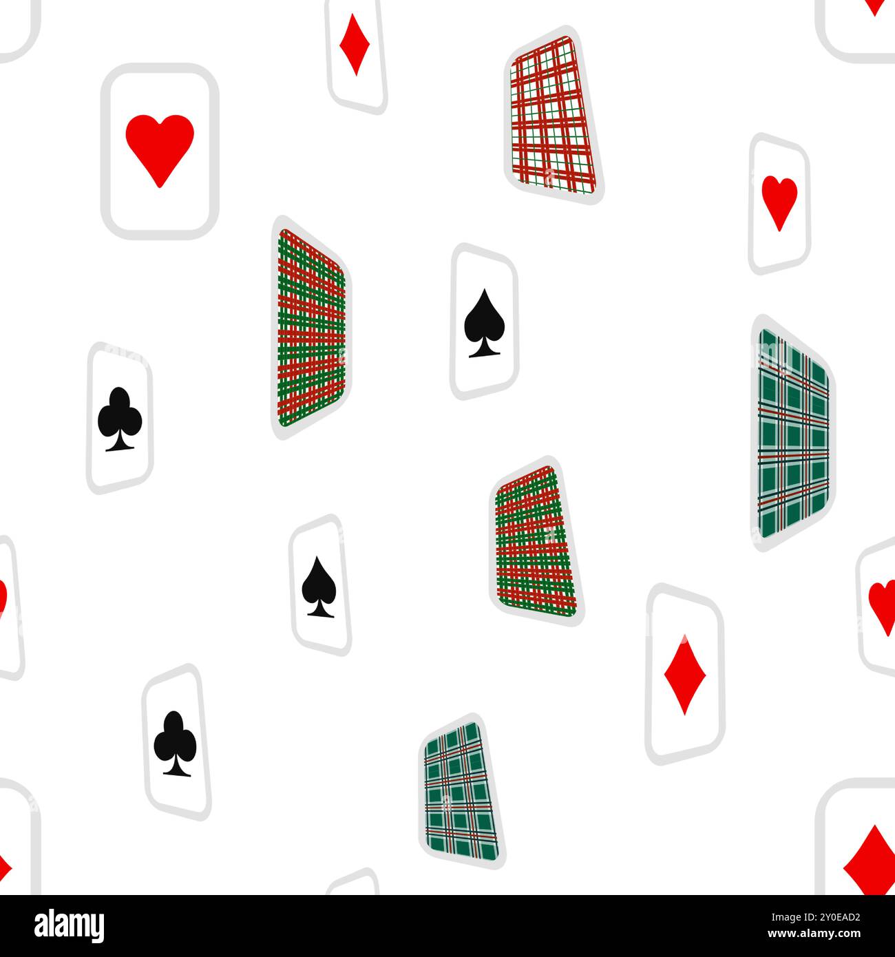 Red, black, golden suits of playing cards seamless pattern. Spades ...