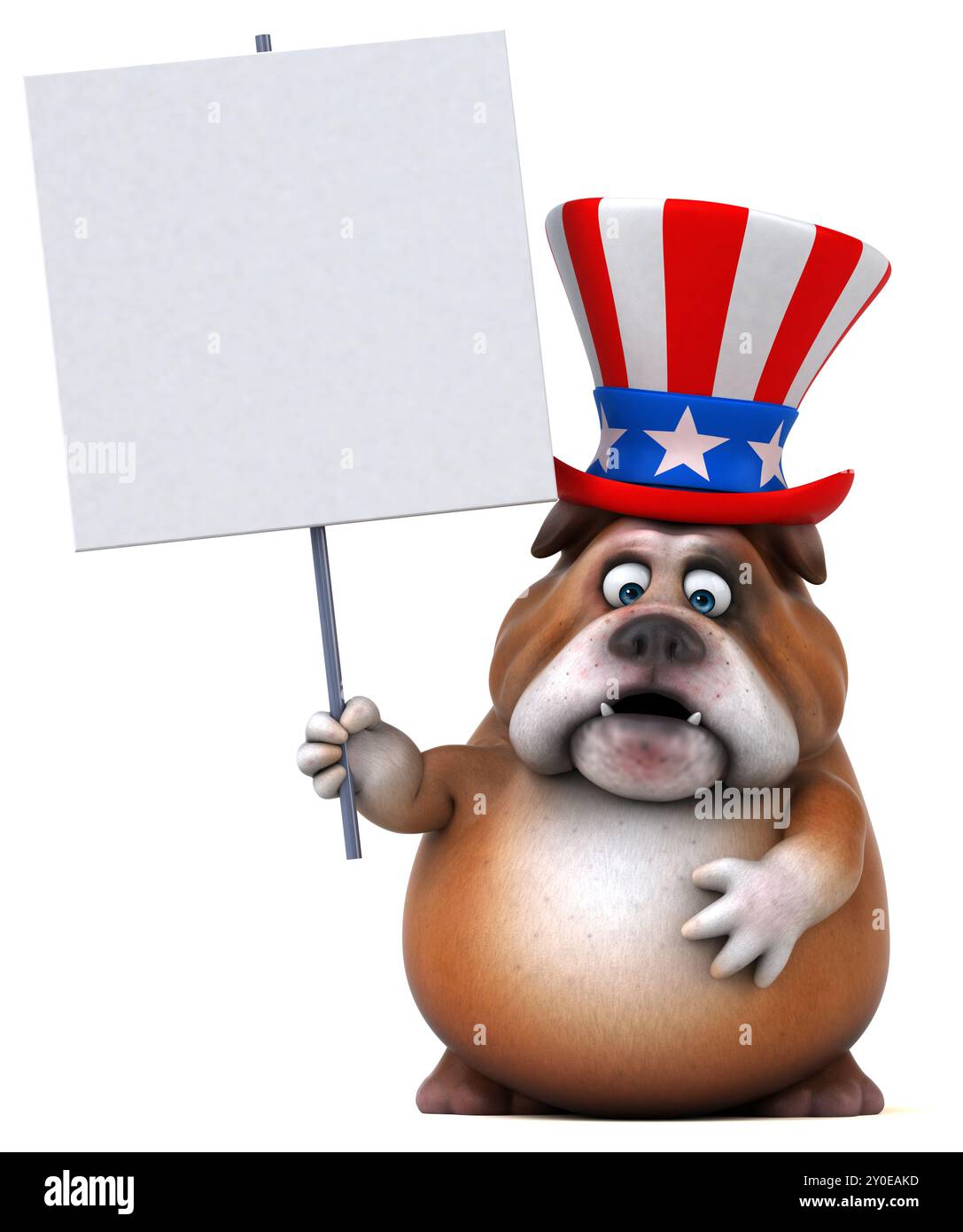 Fun 3D cartoon bulldog with an uncle sam hat Stock Photo - Alamy
