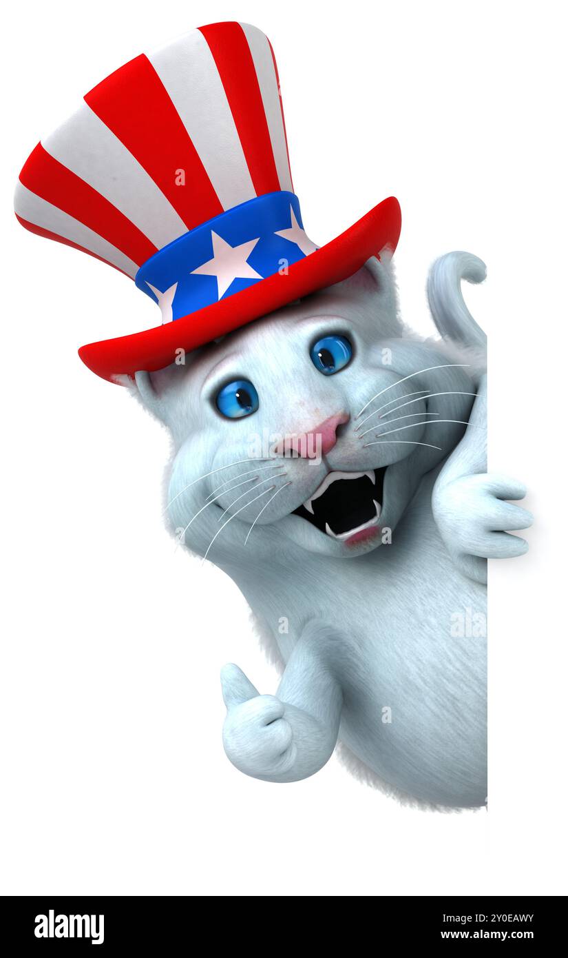 Fourth of july cat cartoon hi-res stock photography and images - Alamy