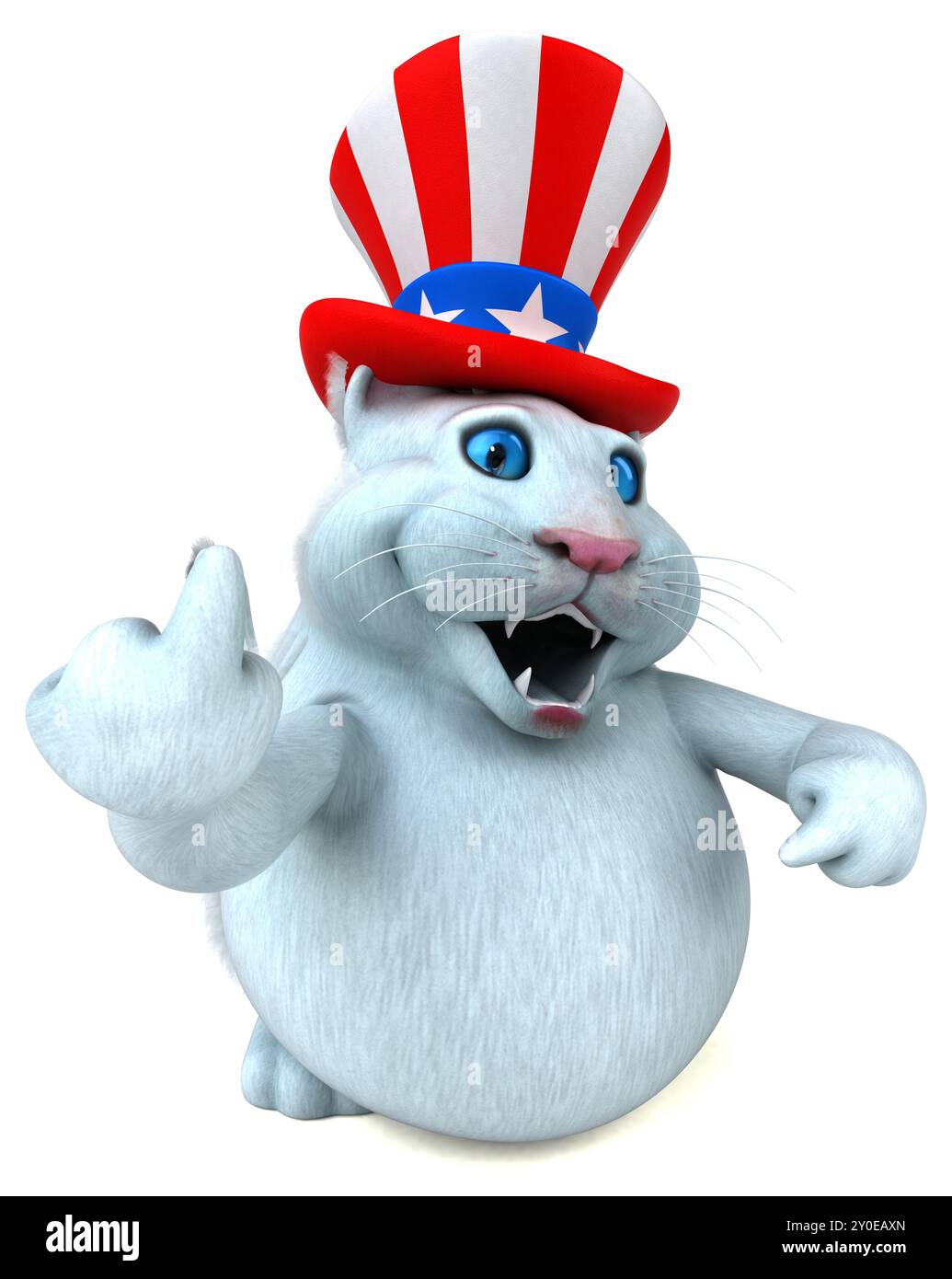 Fun 3D cartoon cat with an uncle sam hat Stock Photo - Alamy