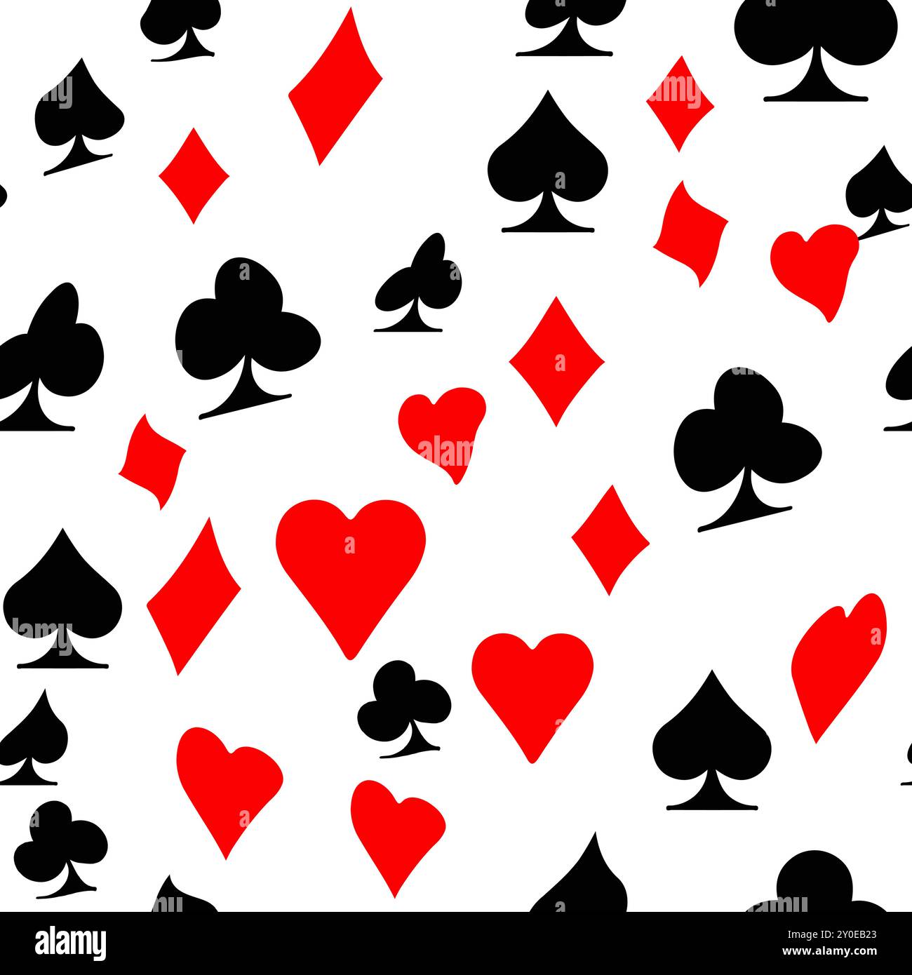 Red, black, golden suits of playing cards seamless pattern. Spades ...