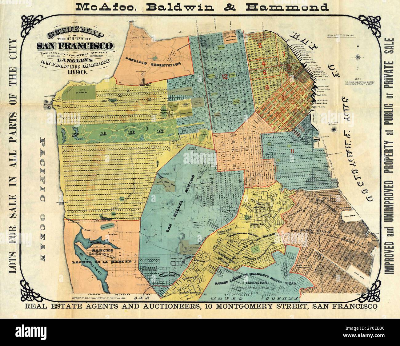 Guide Map of the City of San Francisco, 1890, showing early development ...
