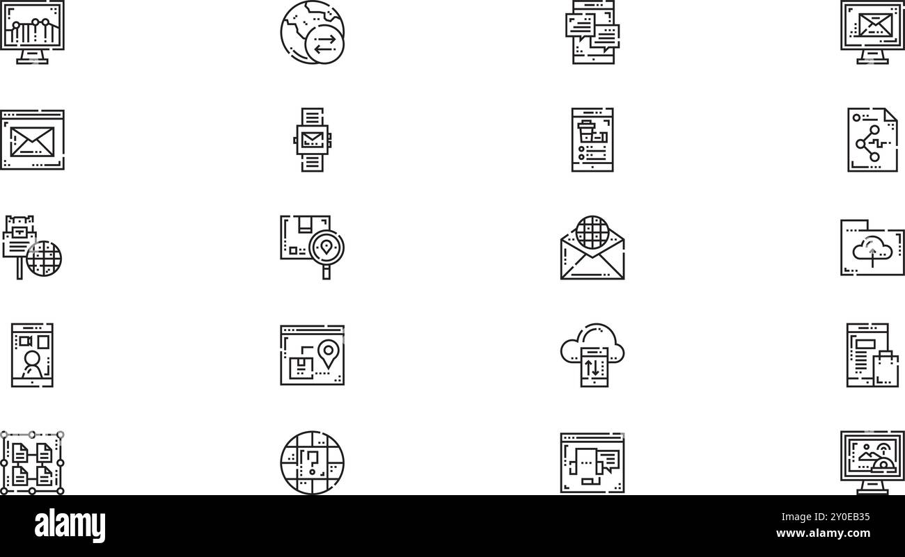 Digital services icons High-Quality Vector Icons Collection with ...