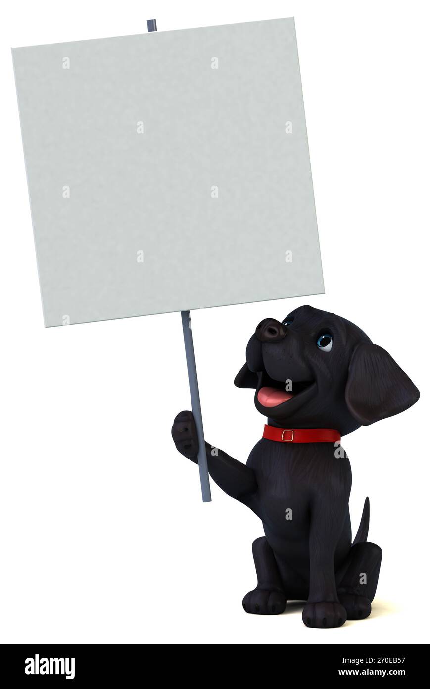 Fun 3D cartoon black Labrador retriever Stock Photo - Alamy