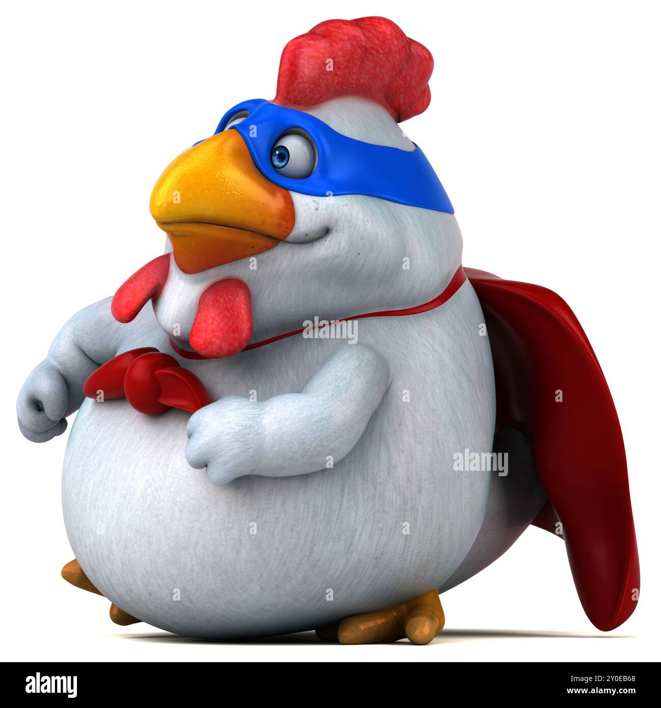 Fun 3D cartoon illustration of a chicken superhero Stock Photo - Alamy