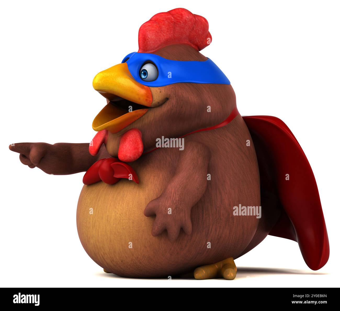 Fun 3D cartoon illustration of a chicken superhero Stock Photo - Alamy