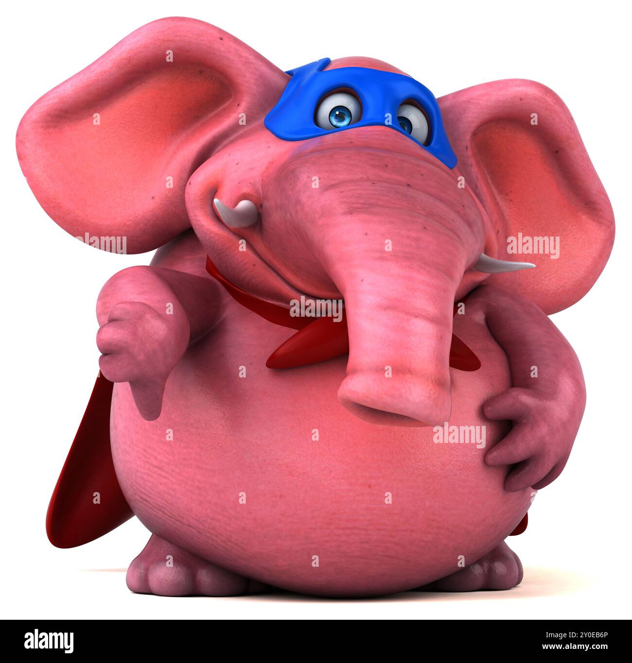 Fun 3D cartoon illustration of an elephant superhero Stock Photo - Alamy