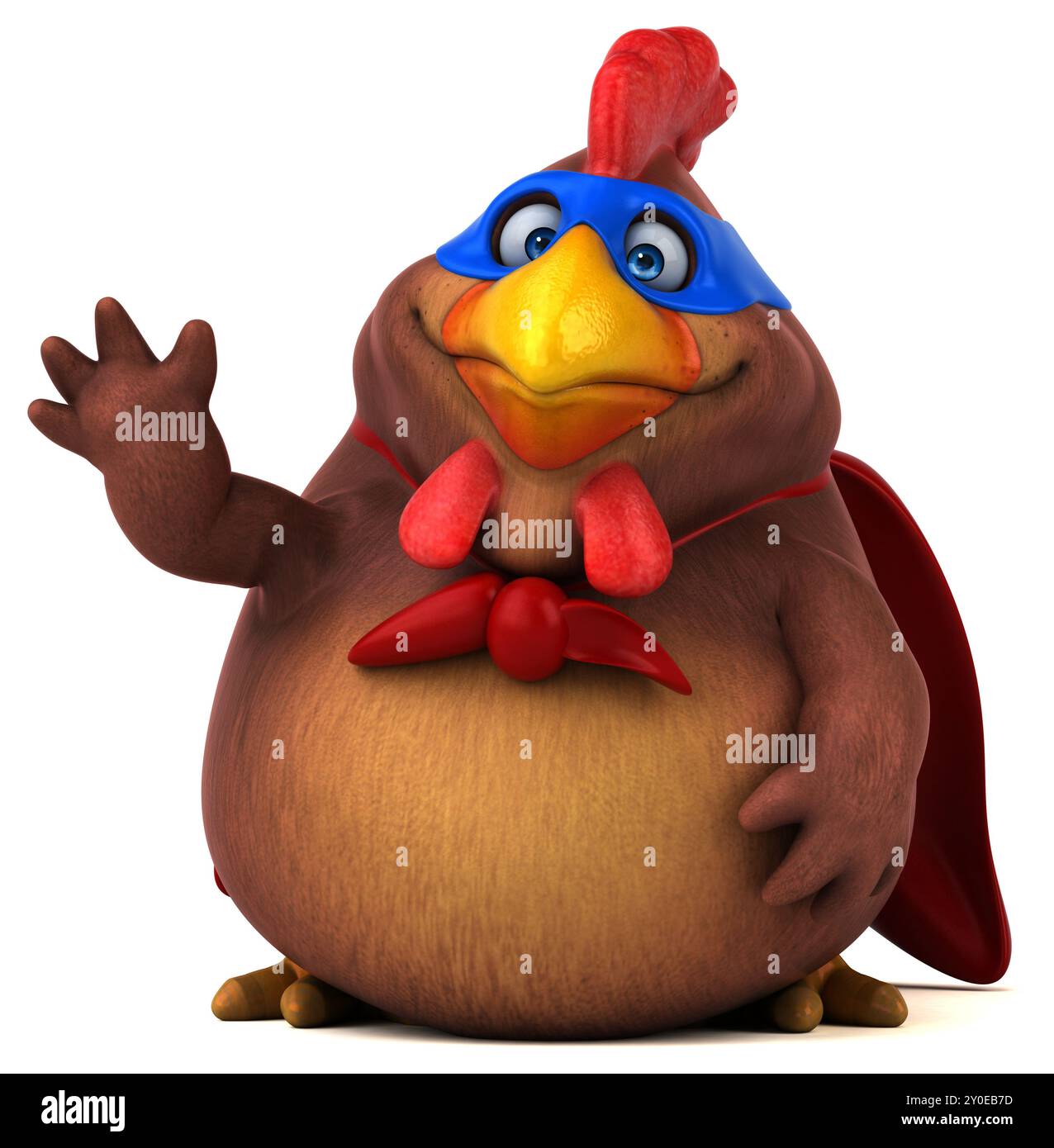Fun 3D cartoon illustration of a chicken superhero Stock Photo - Alamy