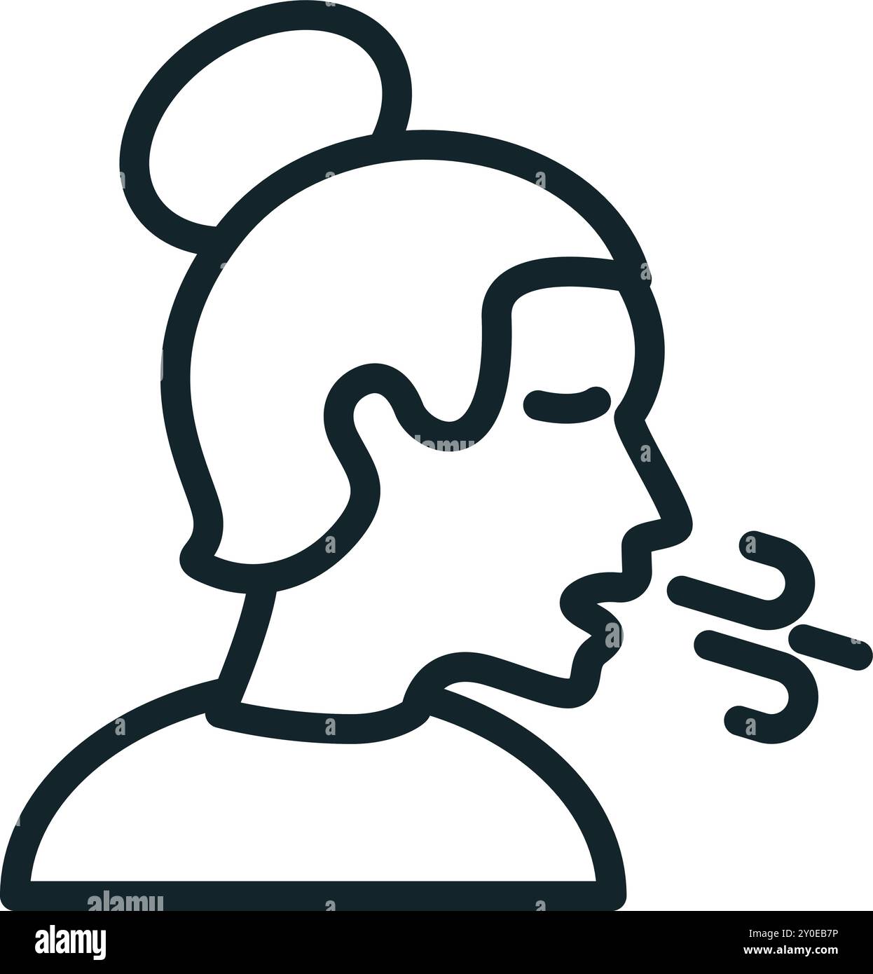 Young woman coughing showing symptoms of flu virus Stock Vector Image ...