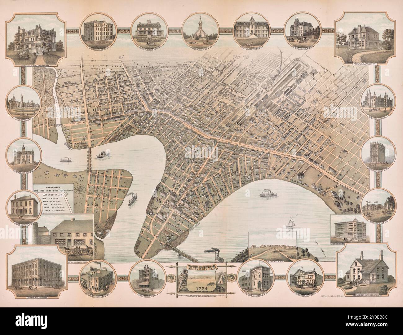 The city of Winnipeg, Manitoba, Vintage Pictorial Map, by WG Fonseca ...