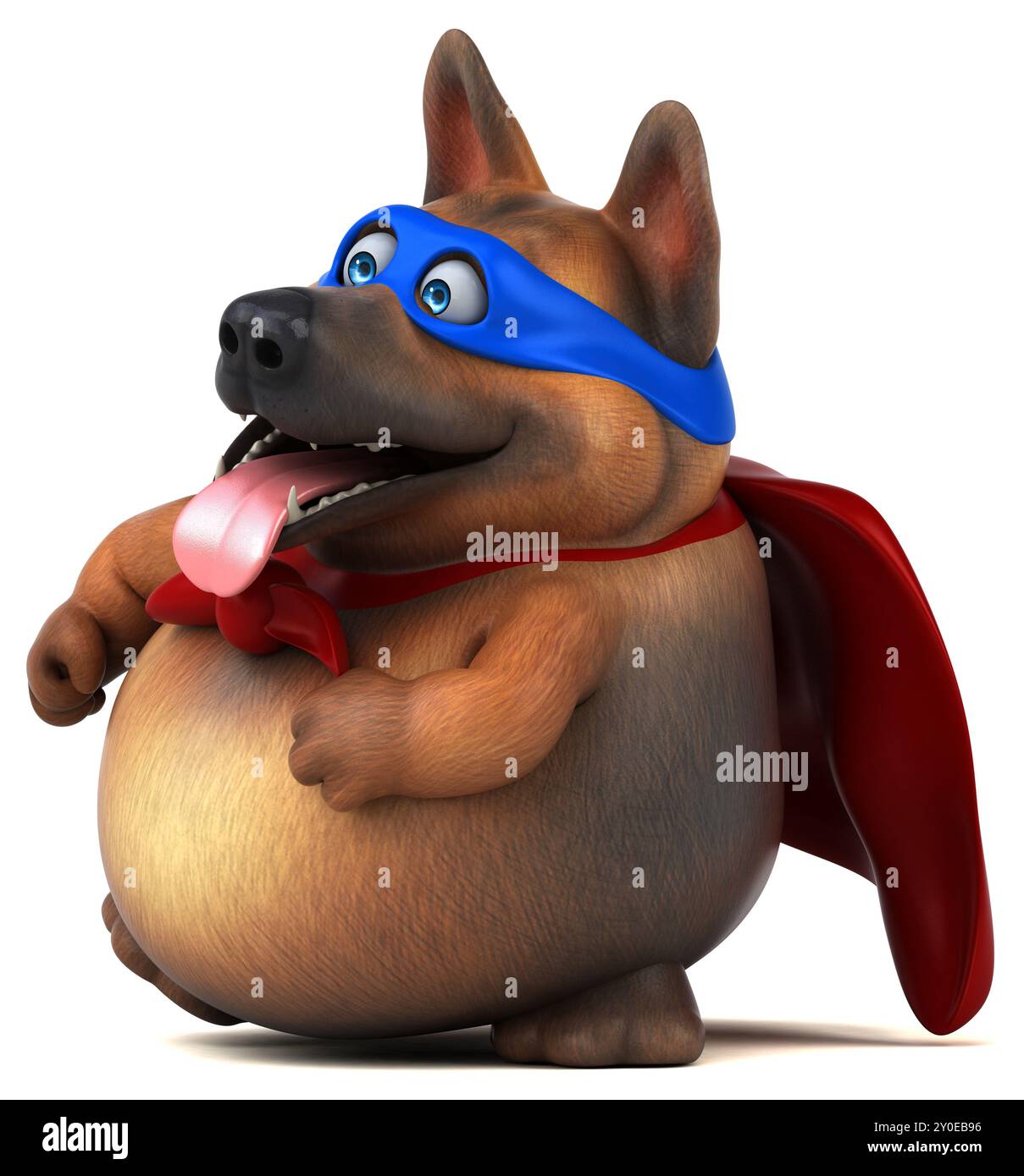 Fun 3D cartoon illustration of a dog superhero Stock Photo - Alamy