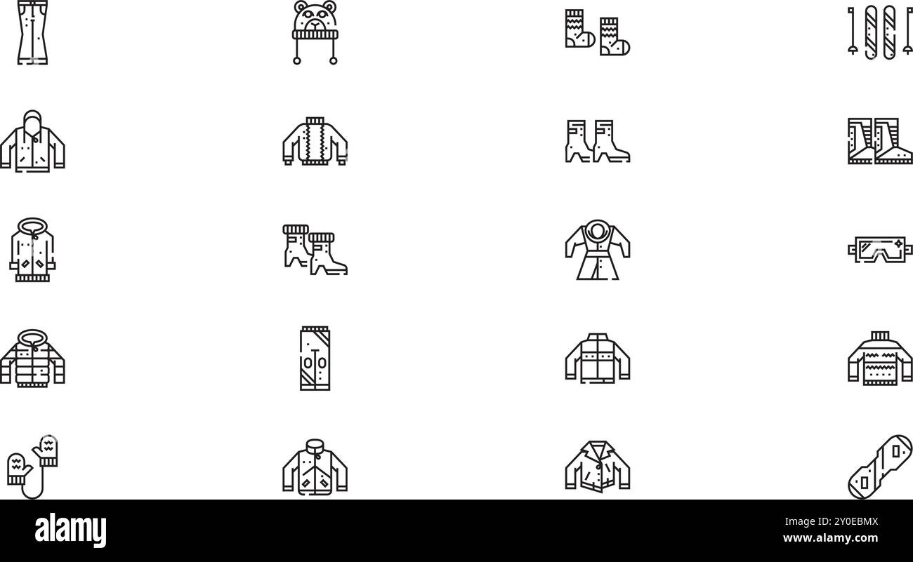 Winter clothes icons High-Quality Vector Icons Collection with Editable ...