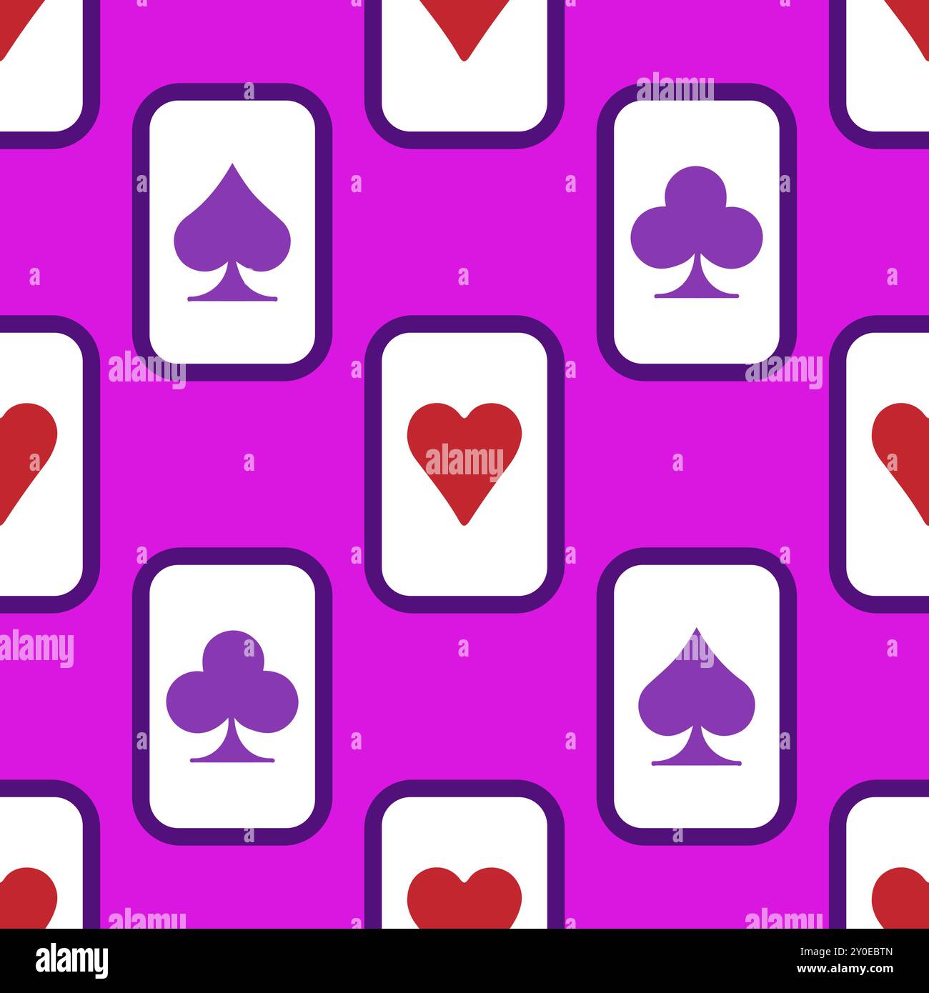 Purple falling playing cards seamless pattern. Poker and Wonderland ...