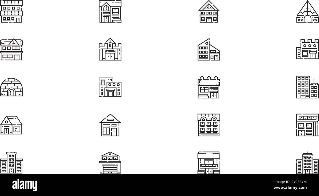 Type of houses icons High-Quality Vector Icons Collection with Editable ...