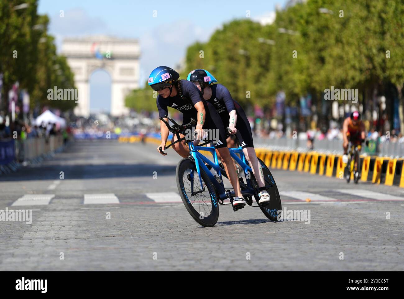 Great Britain's Alison Peasgood and guide Brooke Gillies during the ...