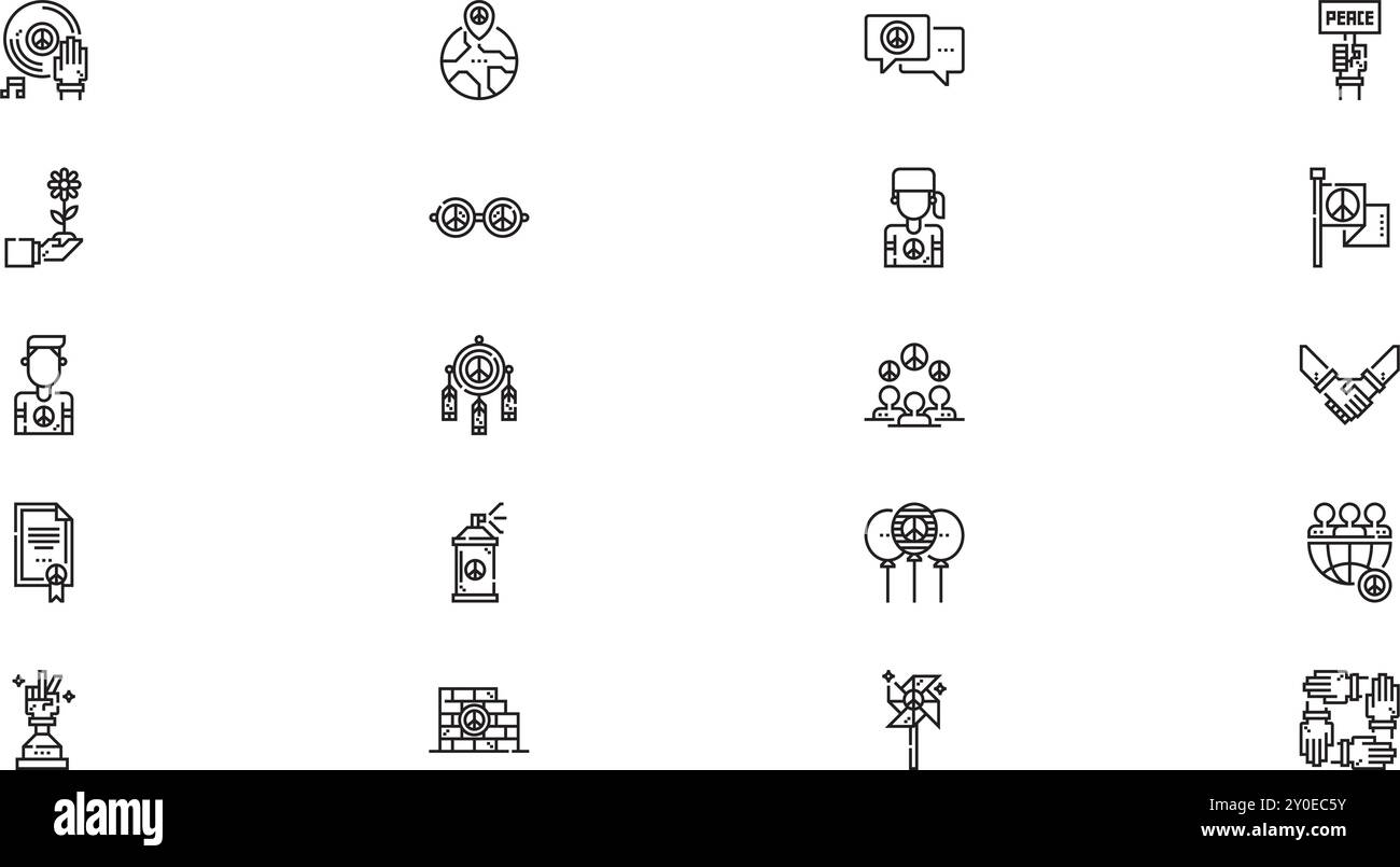 Peace day icons High-Quality Vector Icons Collection with Editable ...