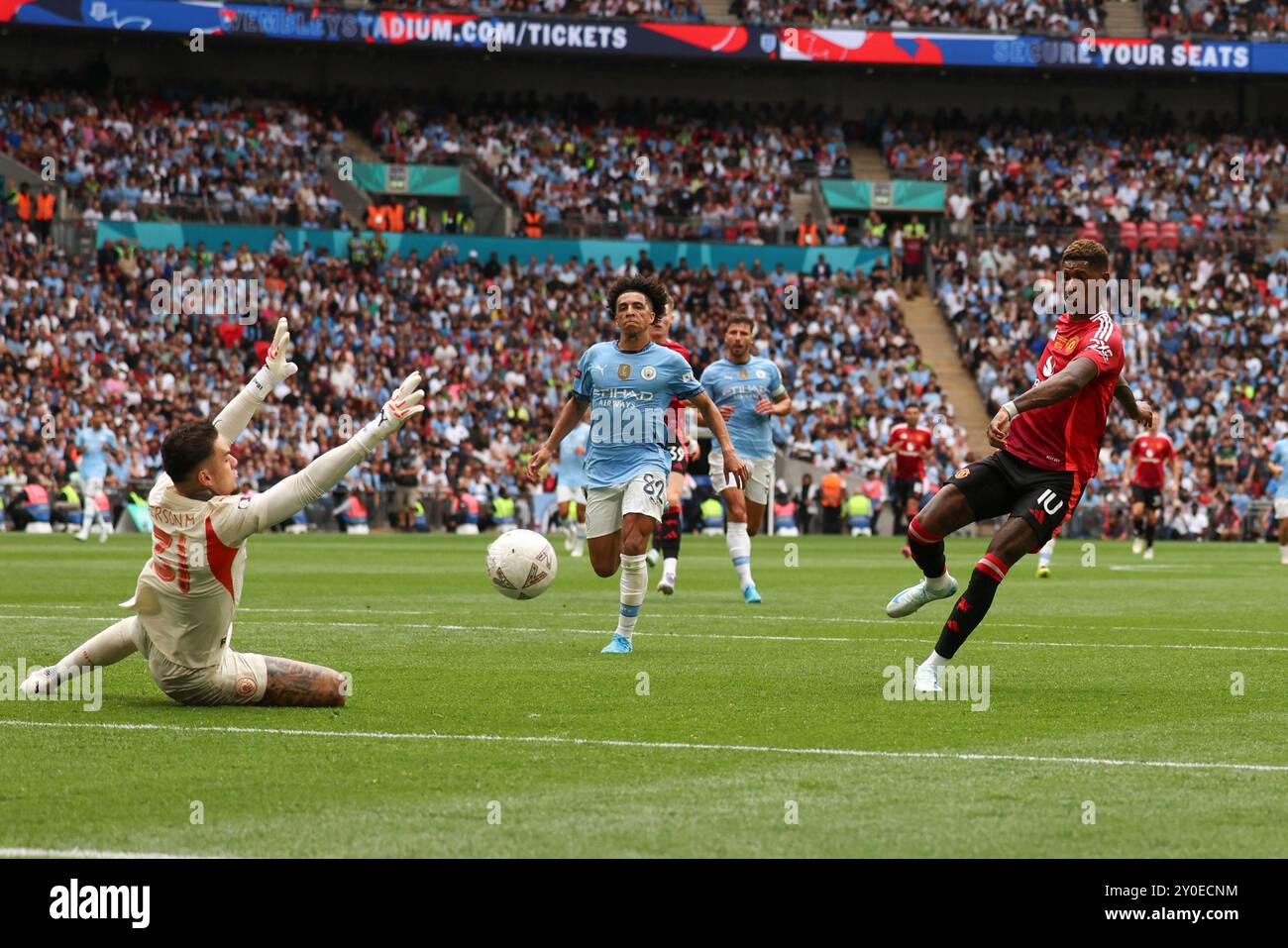 Marcus Rashford shooting - Manchester City v Manchester United, FA ...