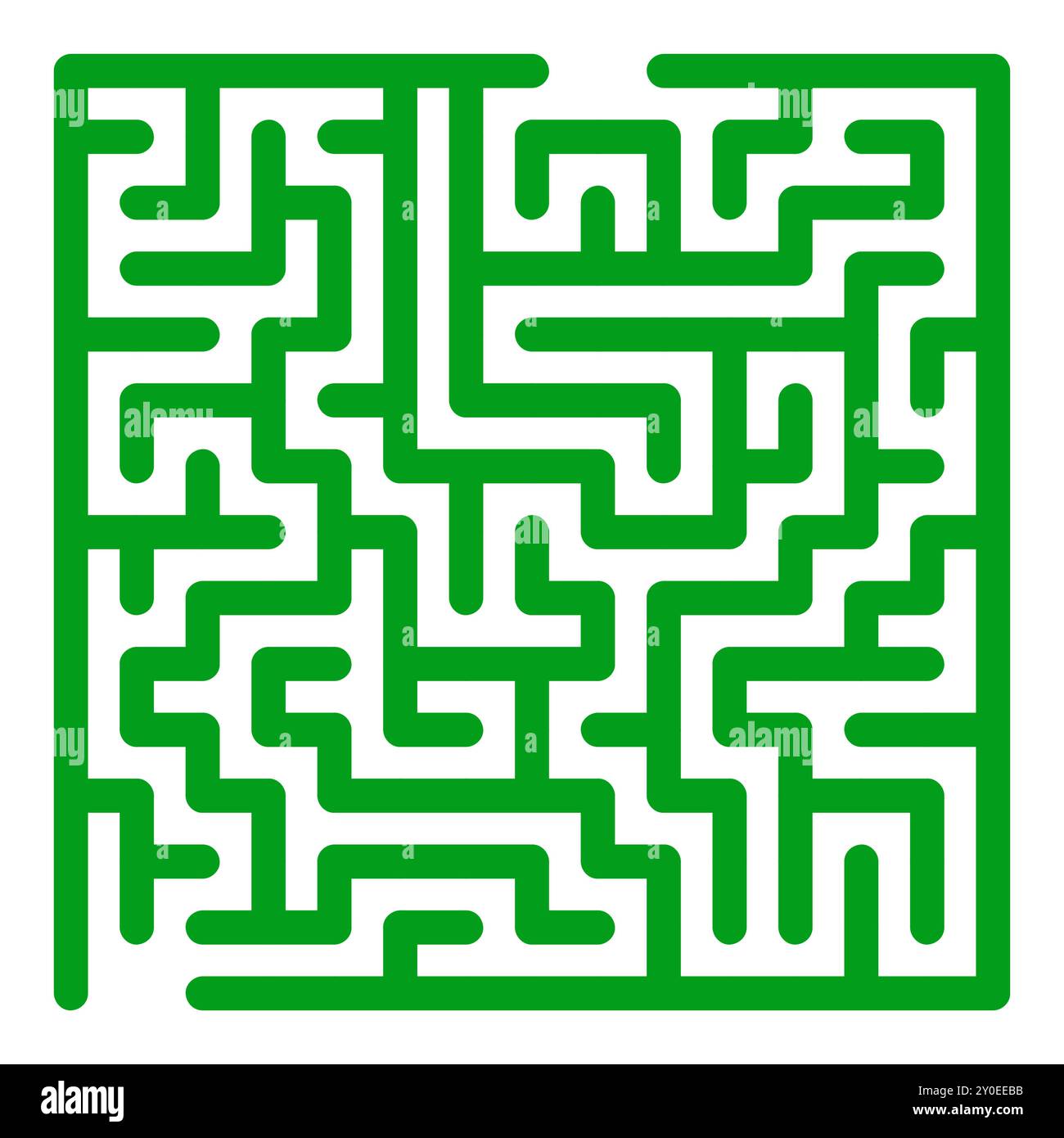 Maze shape design element. There is one entrance and exit and one ...