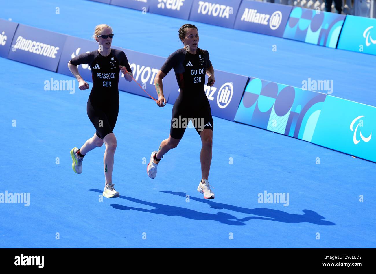 Great Britain's Alison Peasgood and guide Brooke Gillies during the ...