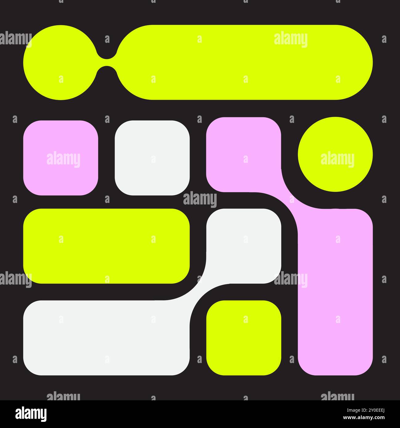 Y2K Trendy Geometry Futuristic shapes. Naive Design elements, Simple bento design. Label pack ...