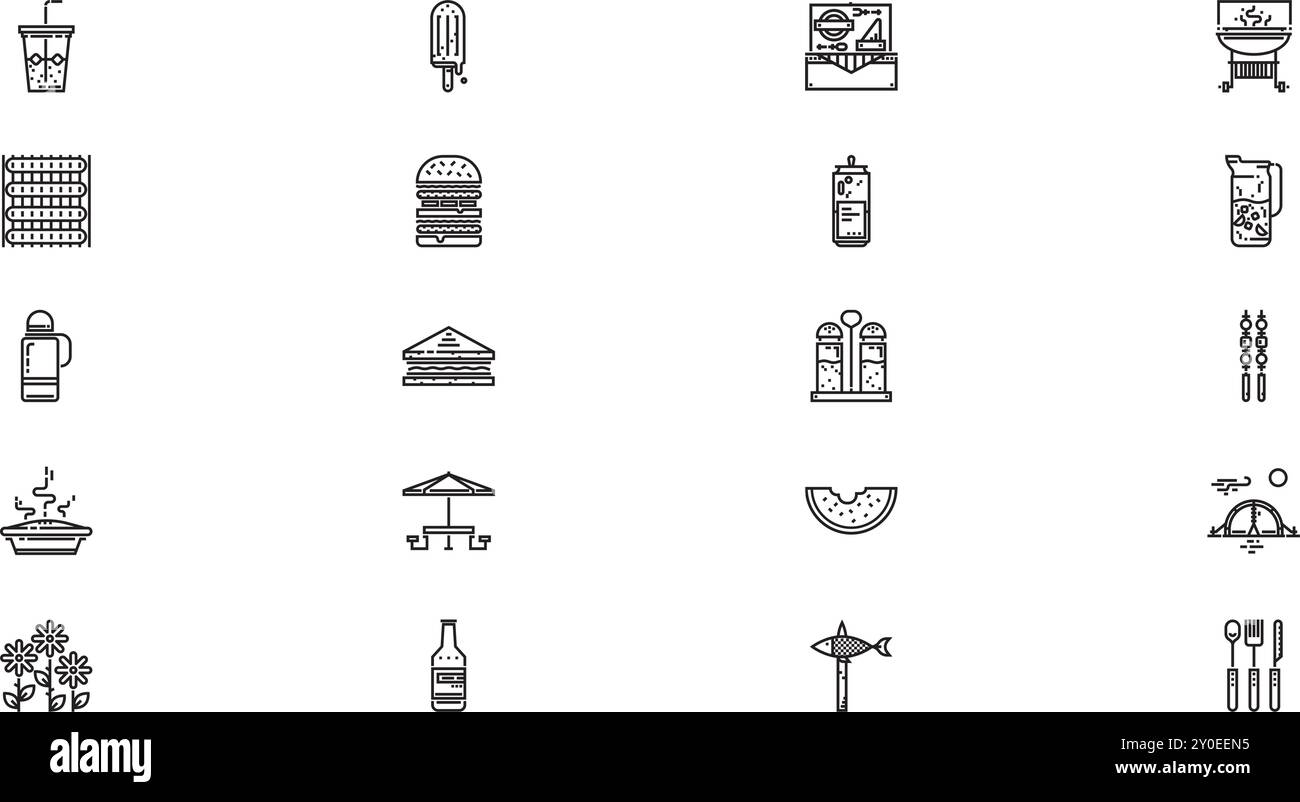 Picnic icons high quality Stock Vector Images - Alamy