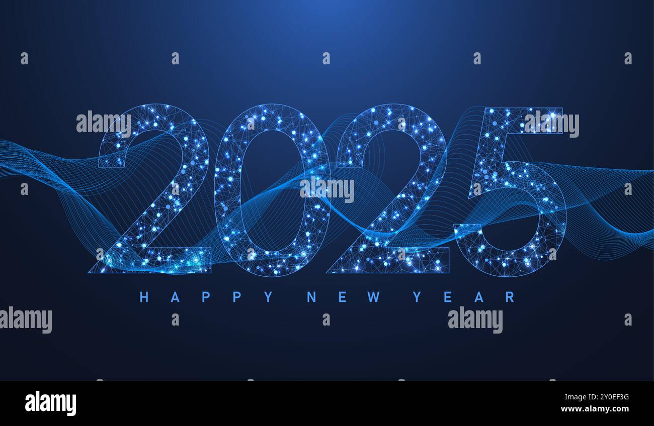 Christmas poster template 2025 in the style of new digits electronic ...