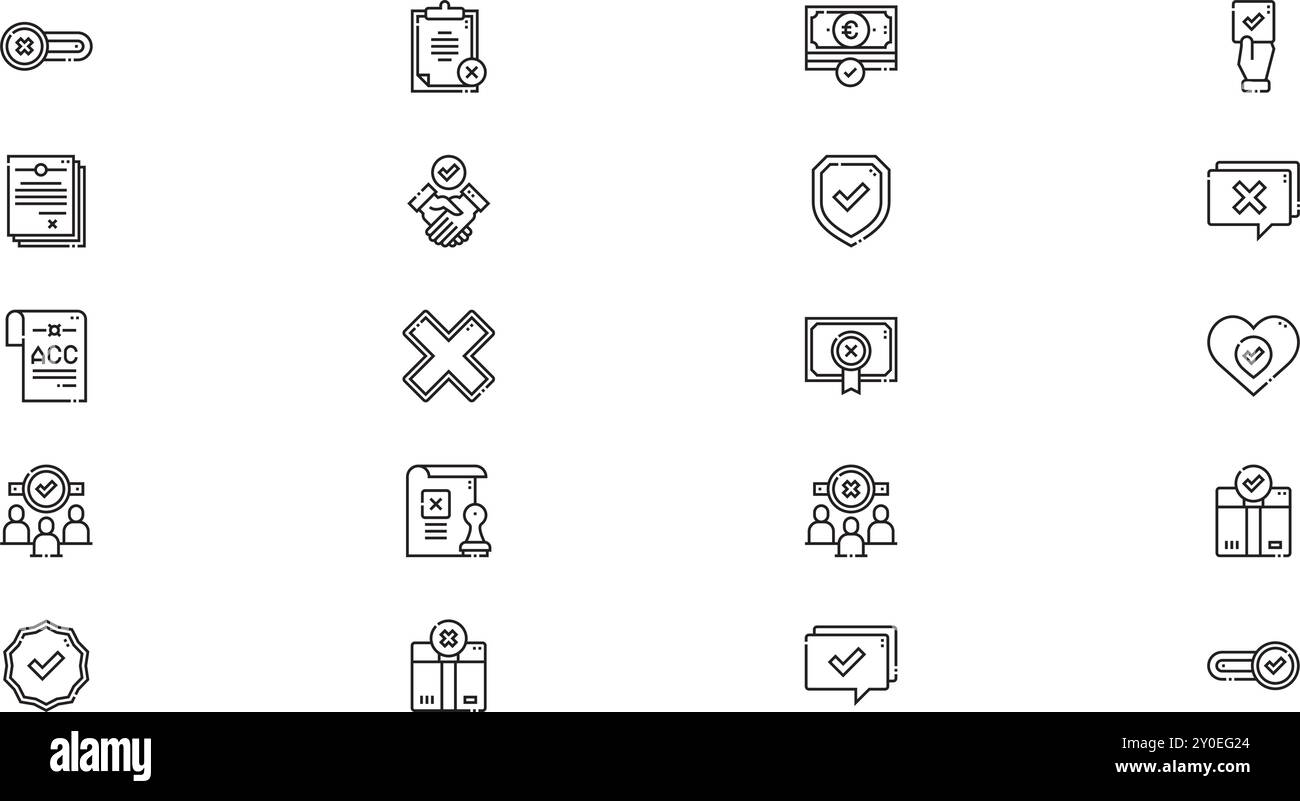 Approved and rejected icons High-Quality Vector Icons Collection with ...