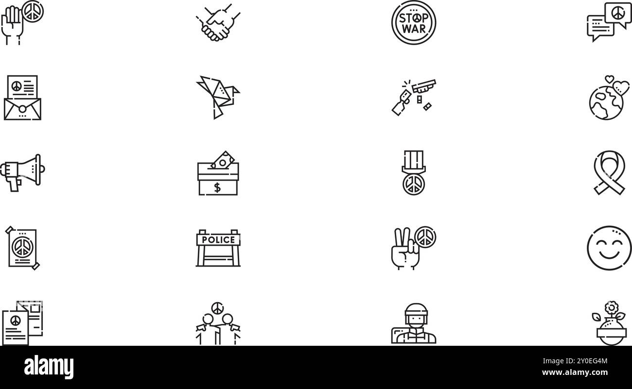 Non violence icons High-Quality Vector Icons Collection with Editable ...
