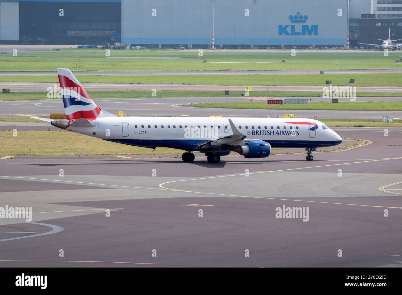 A British Airways Embraer E190SR Plane At Schiphol Airport The ...