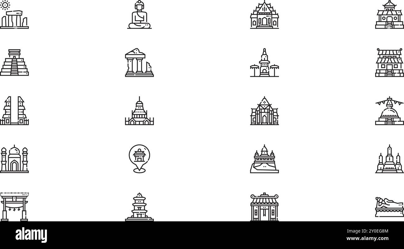 Temples icons High-Quality Vector Icons Collection with Editable Stroke ...