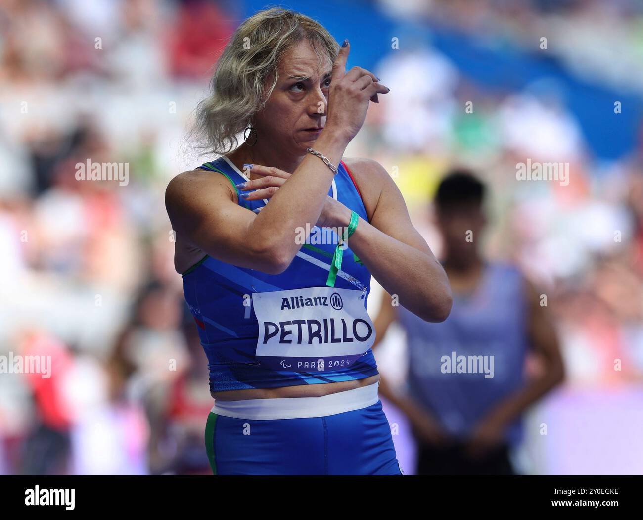 Italy's Valentina Petrillo prepares to compete in the women's 400m T12 ...