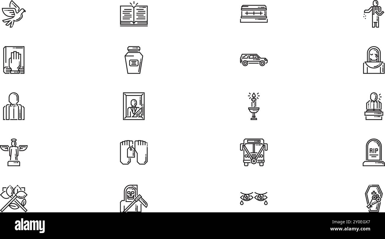 Funeral icons High-Quality Vector Icons Collection with Editable Stroke ...