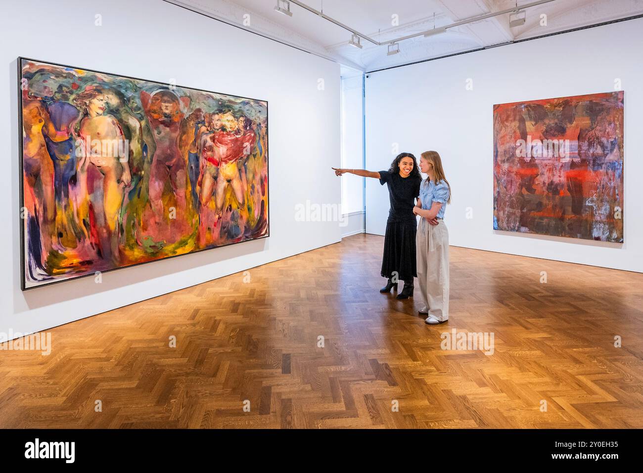 London, UK. 2 Sep 2024. Gallery staff respond to Dansen, 2024, by Eva ...