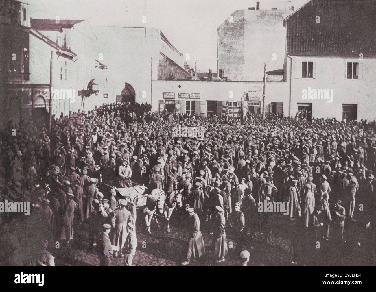 Archival photo of Revolution in Russia. Jacob Peters addressing 12000 ...