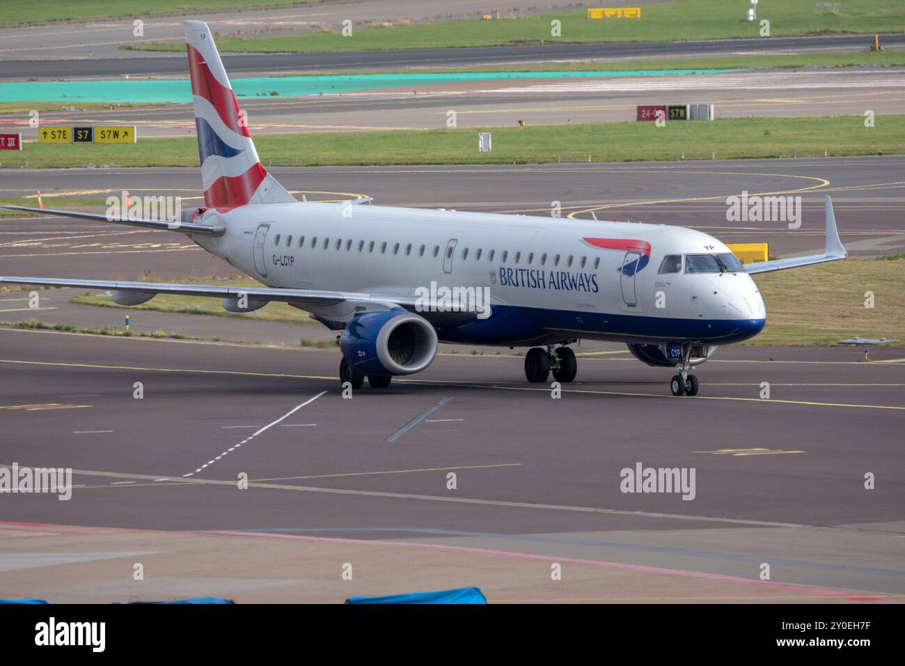 British Airways Embraer E190SR Plane At Schiphol Airport The ...