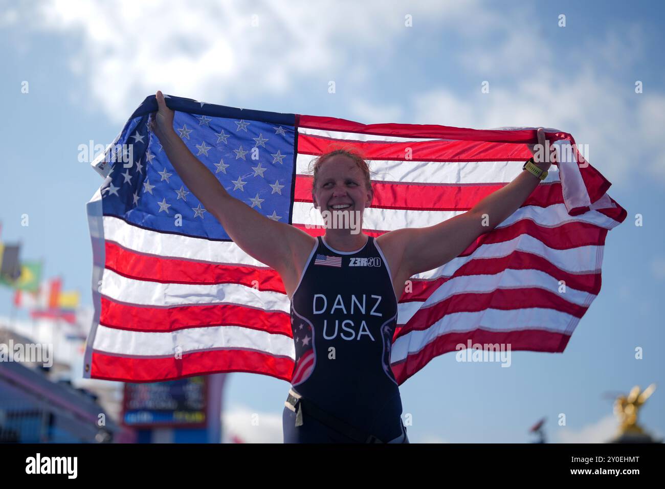 Hailey Danz from the U.S. celebrates after winning the women's PTS2 ...