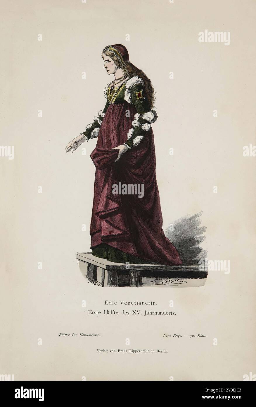 Historical and folk costumes of Europe. Noble Venetian woman. First ...
