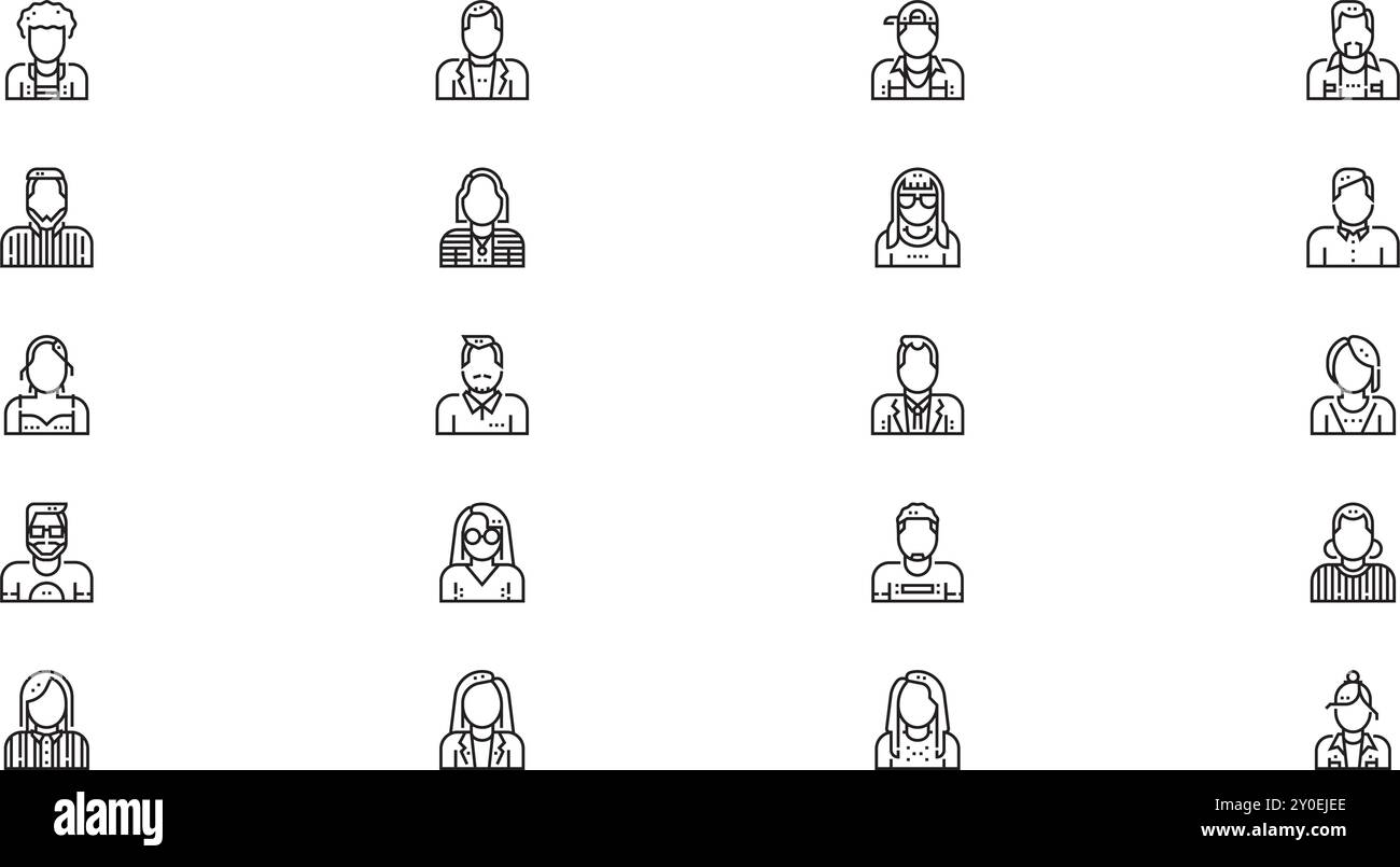 Avatar icons High-Quality Vector Icons Collection with Editable Stroke ...