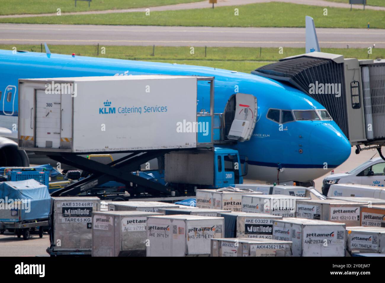 Delivering Catering At A KLM Plane Schiphol Airport The Netherlands 29 ...