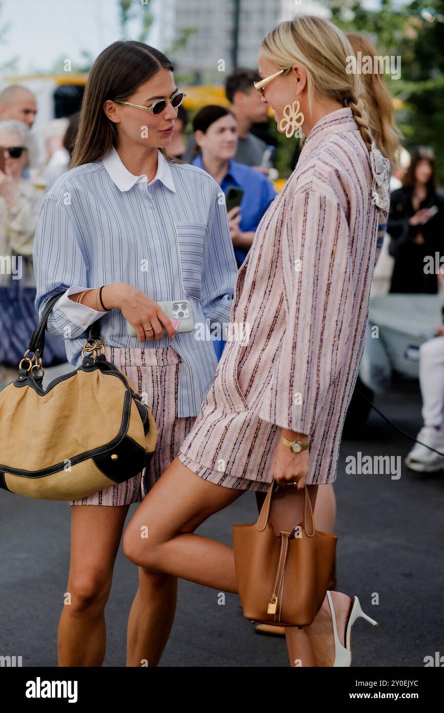 Street style, Luna Isabella and Josefien Weyns arriving at Munthe ...