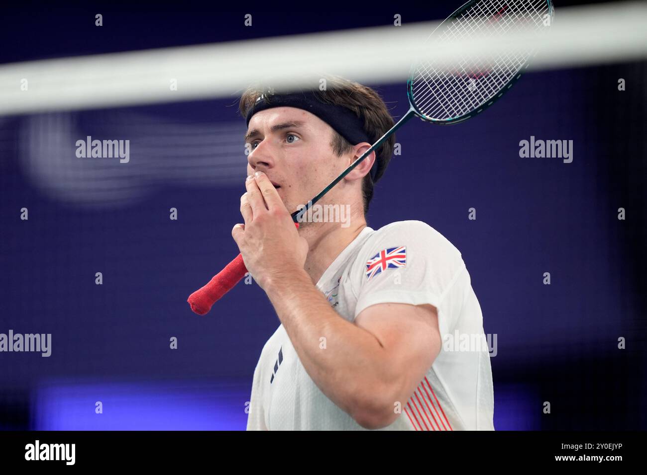 Daniel Bethell reacts during the Badminton Men's SL3 gold medal match ...