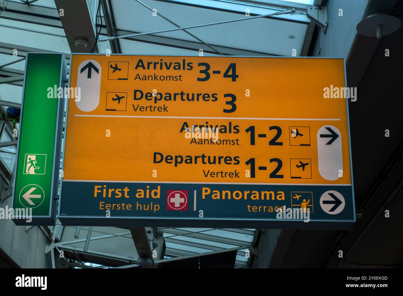 Direction Sign Before The Gates At Schiphol Airport The Netherlands 29 ...