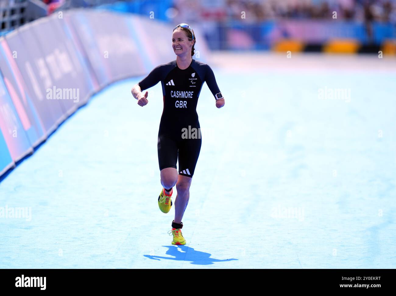 Great Britain's Claire Cashmore celebrates finishing second during the ...