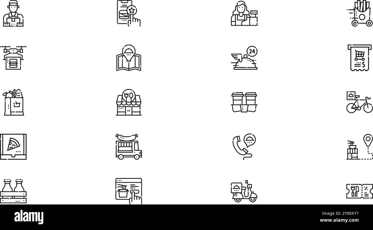Food delivery icons High-Quality Vector Icons Collection with Editable ...