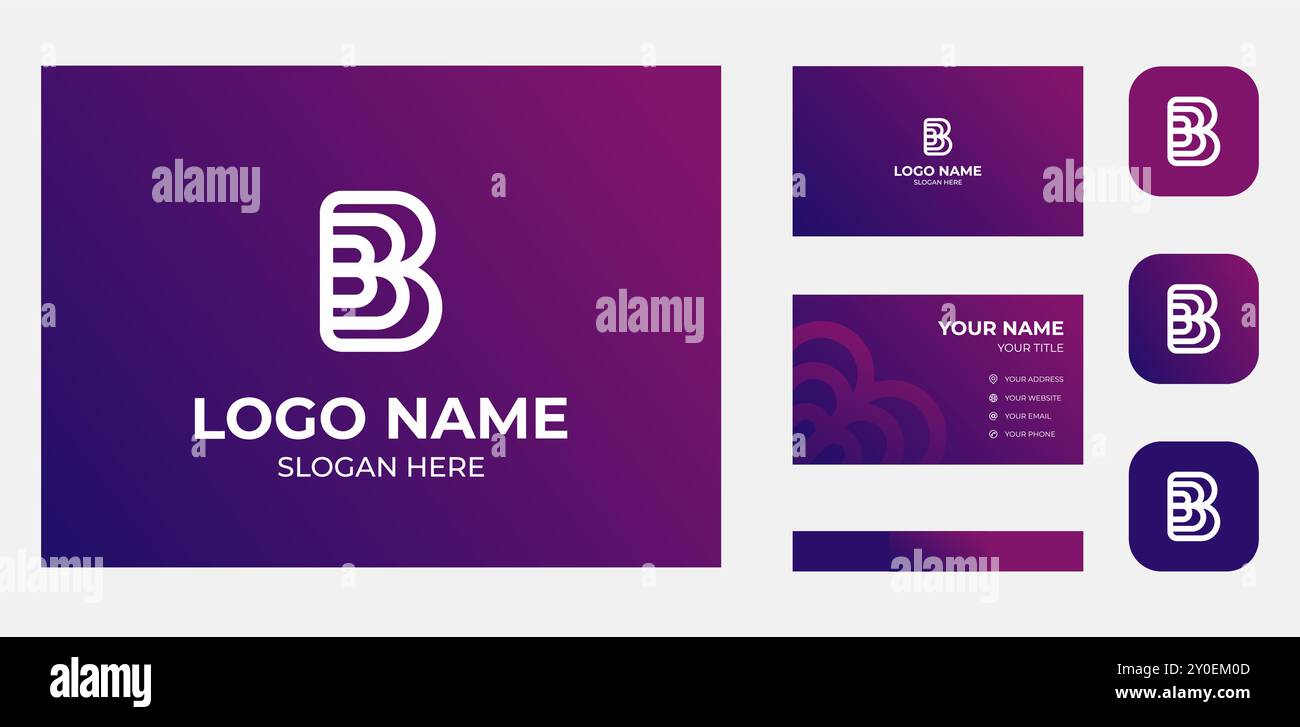 Logo Letter B or triple Letter B. Business identity Vector Icon Stock ...